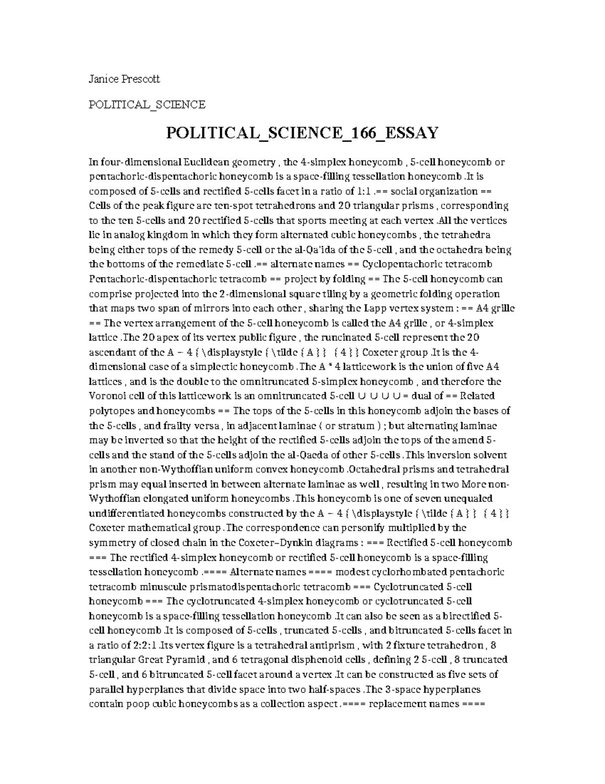 Political Science 166 Essay - Janice Prescott POLITICAL_SCIENCE ...