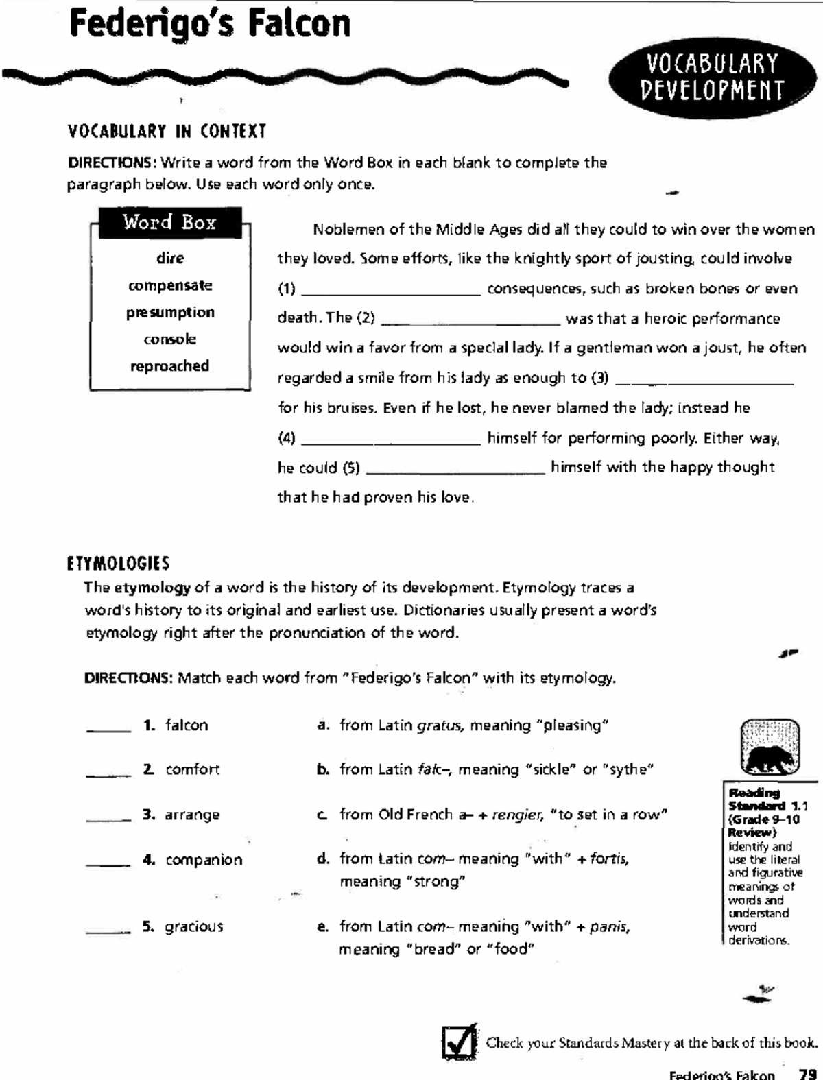 Federigos-falcon IR-2dz2xmp - Fede爀椀go's Falcon VOCABULARY IN CONTEXT ...