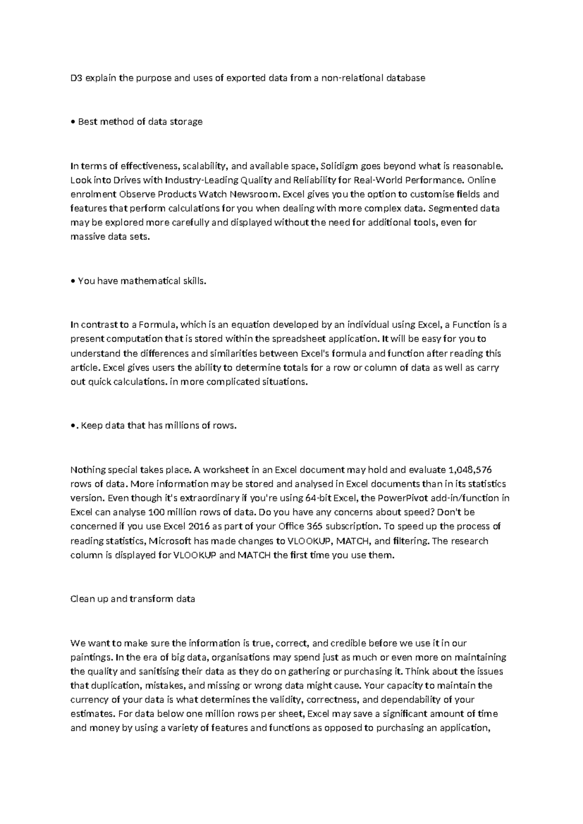 D3 - this is d3 for database from y2 it t level - D3 explain the ...