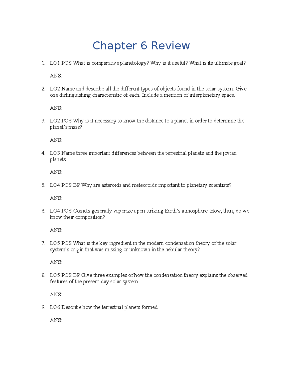 Chapter 6 Review - 3333x24z - Chapter 6 Review LO1 POS What is ...