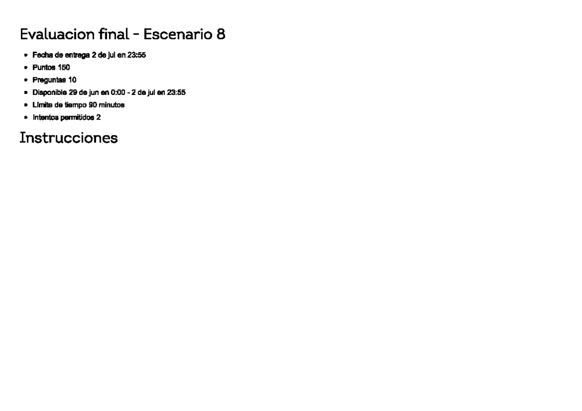 Examen Final Estadistica - Evaluacion final Escenario 8 Fecha de entrega 2 de jul en 23:55 ...
