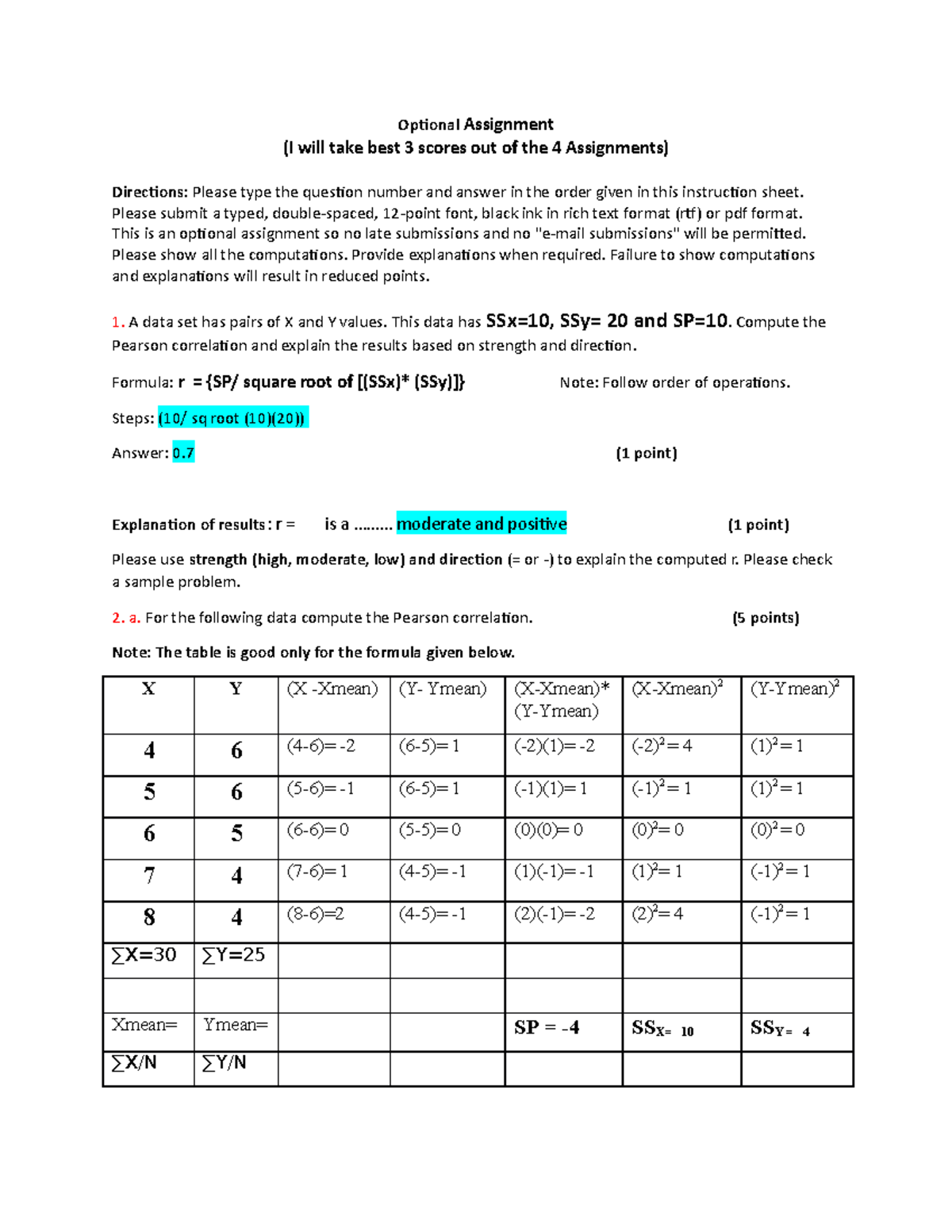 Optional Assignment 4 Hybrid doc format - Optional Assignment (I will take best 3 scores out of ...