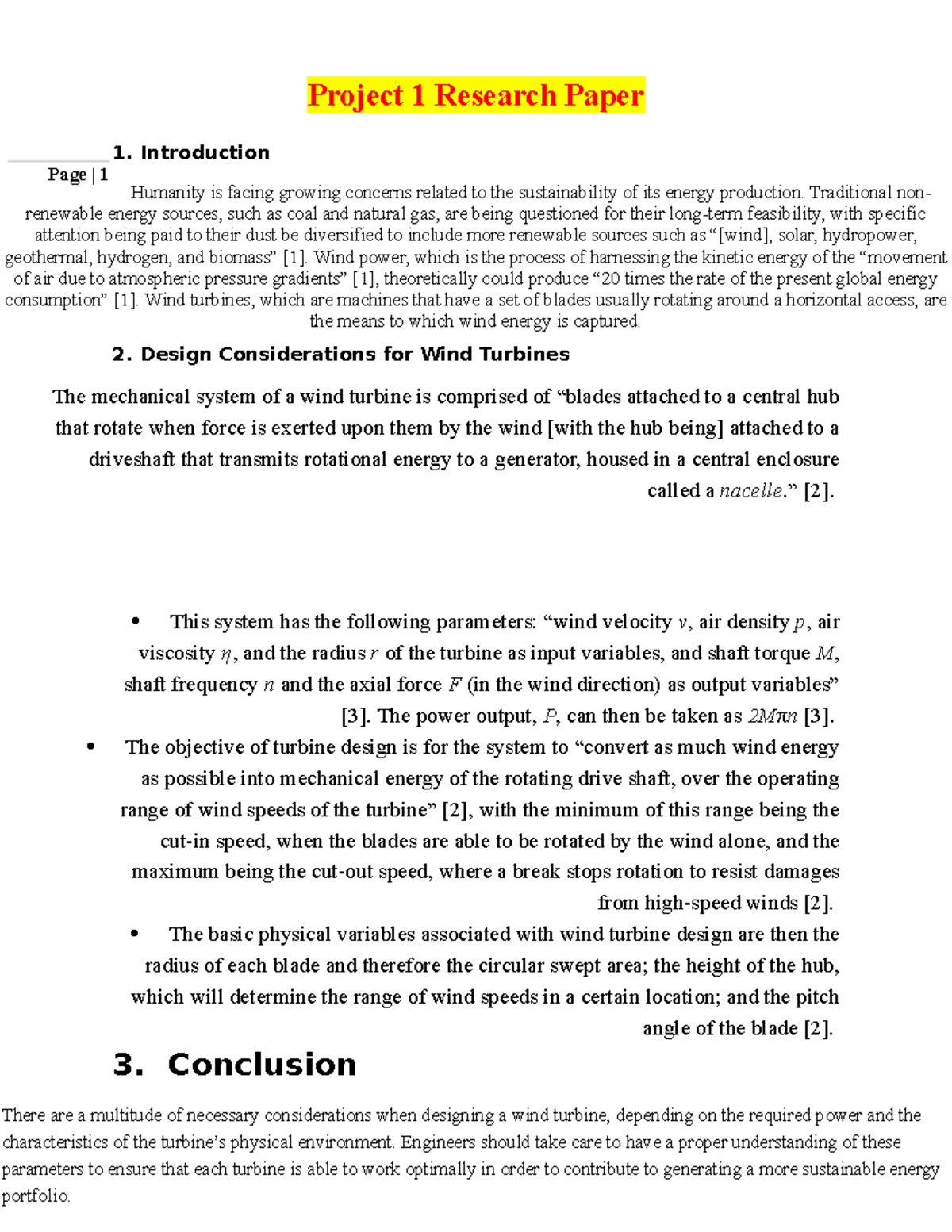 DC1 - Activity #1 Handout (Word) - Project 1 Research Paper ...