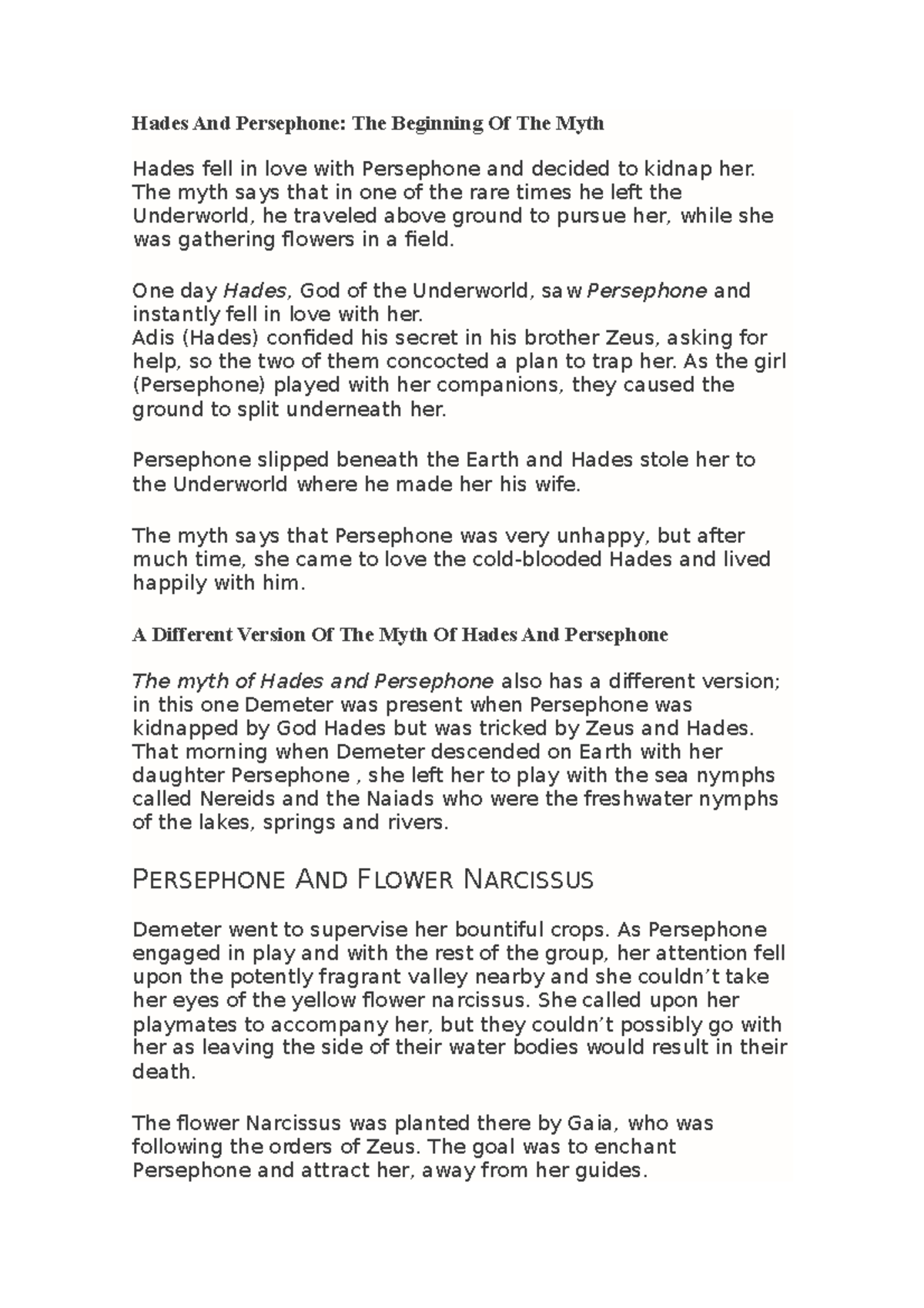 Hades And Persephone - dsrefdtwetrart - Hades And Persephone: The ...