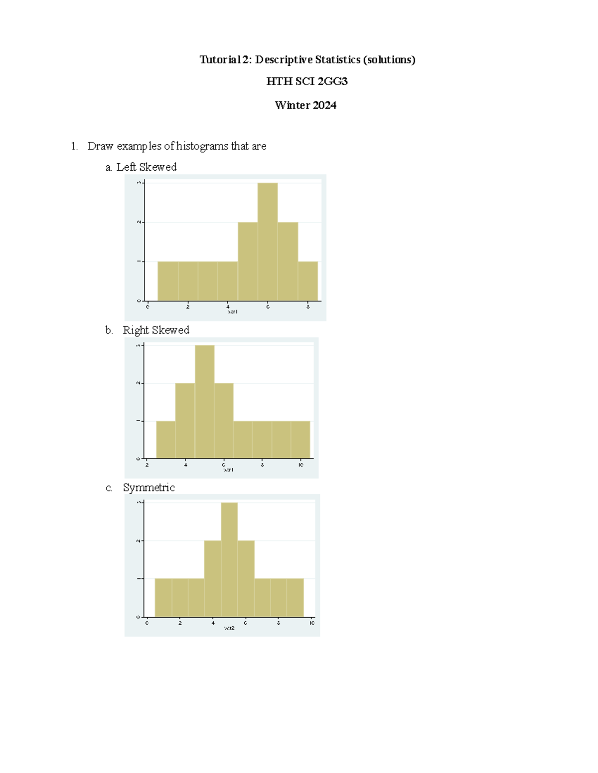 Tutorial 2 Descriptive Statistics solutions - Tutorial 2: Descriptive ...