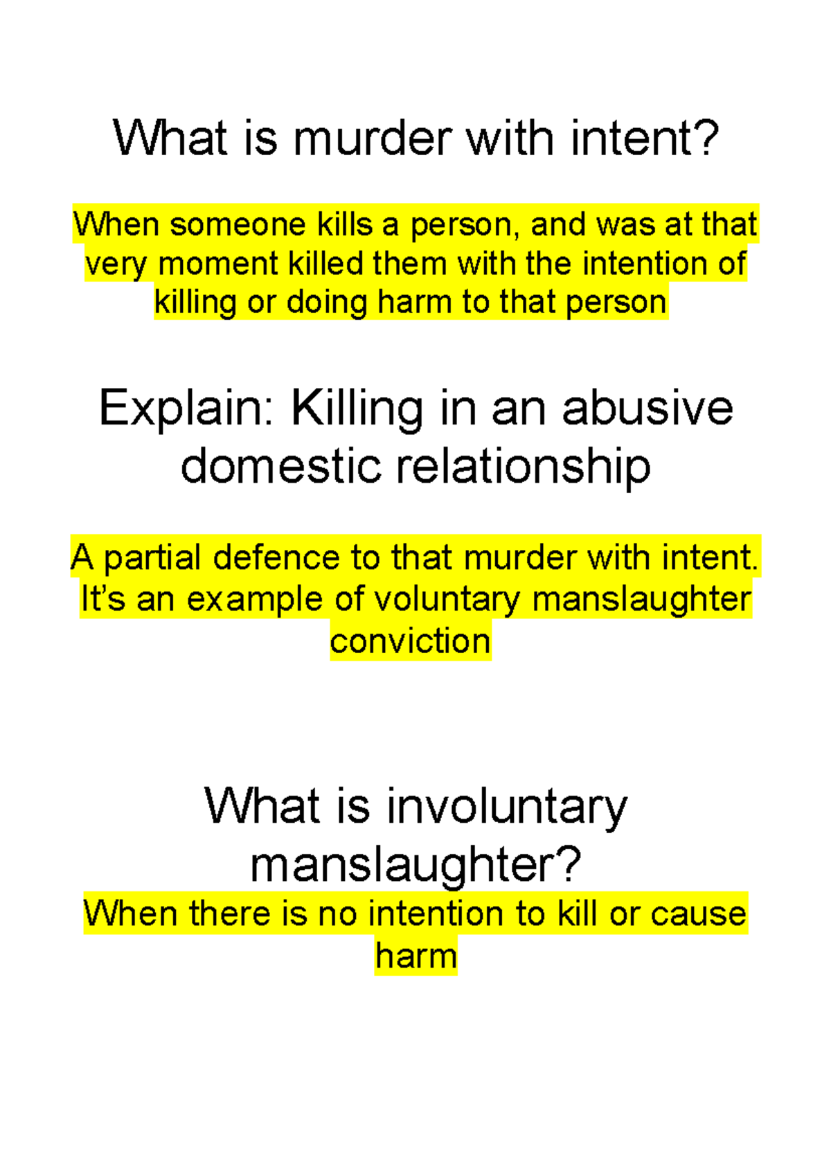 Homicide exam - Assignment/exams/lecture notes/ summary/essay/tutorial ...