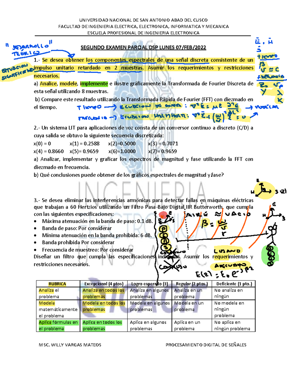 2DO EXA Parcial SOL DSP 2021II - UNIVERSIDAD NACIONAL DE SAN ANTONIO ABAD DEL CUSCO FACULTAD DE ...
