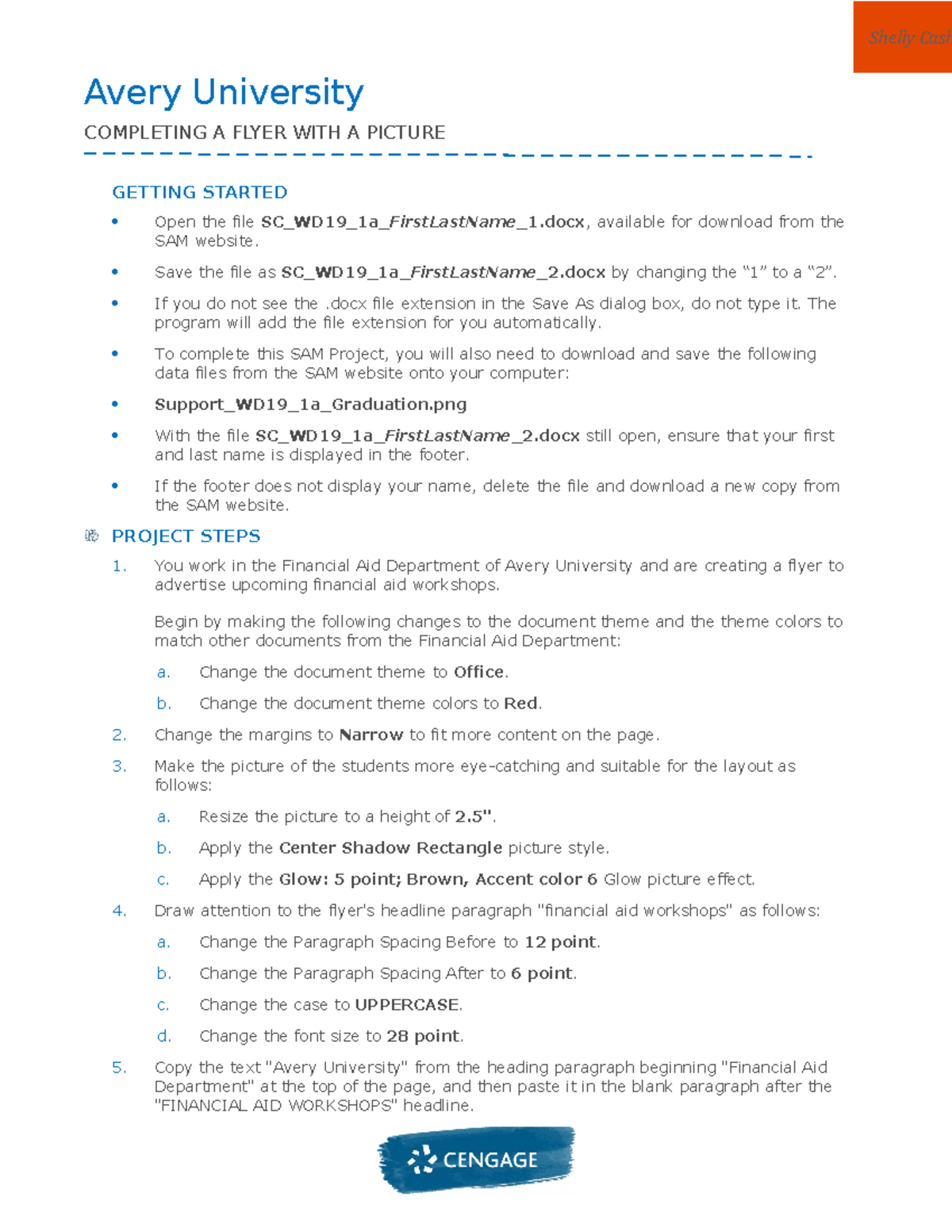 Instructions SC WD19 1a - Avery University COMPLETING A FLYER WITH A ...