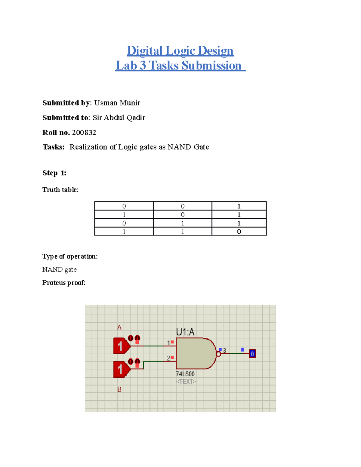 2008 32 DLD lab 3nnnnnnnnnnnnnn - Digital Logic Design Lab 3 Tasks ...