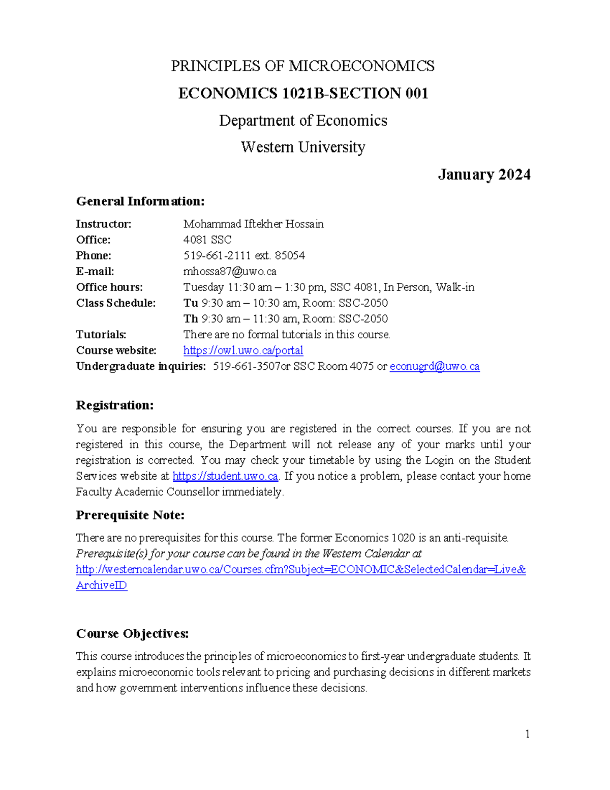 Syllabus - Summary Introduction to Microeconomics - PRINCIPLES OF ...