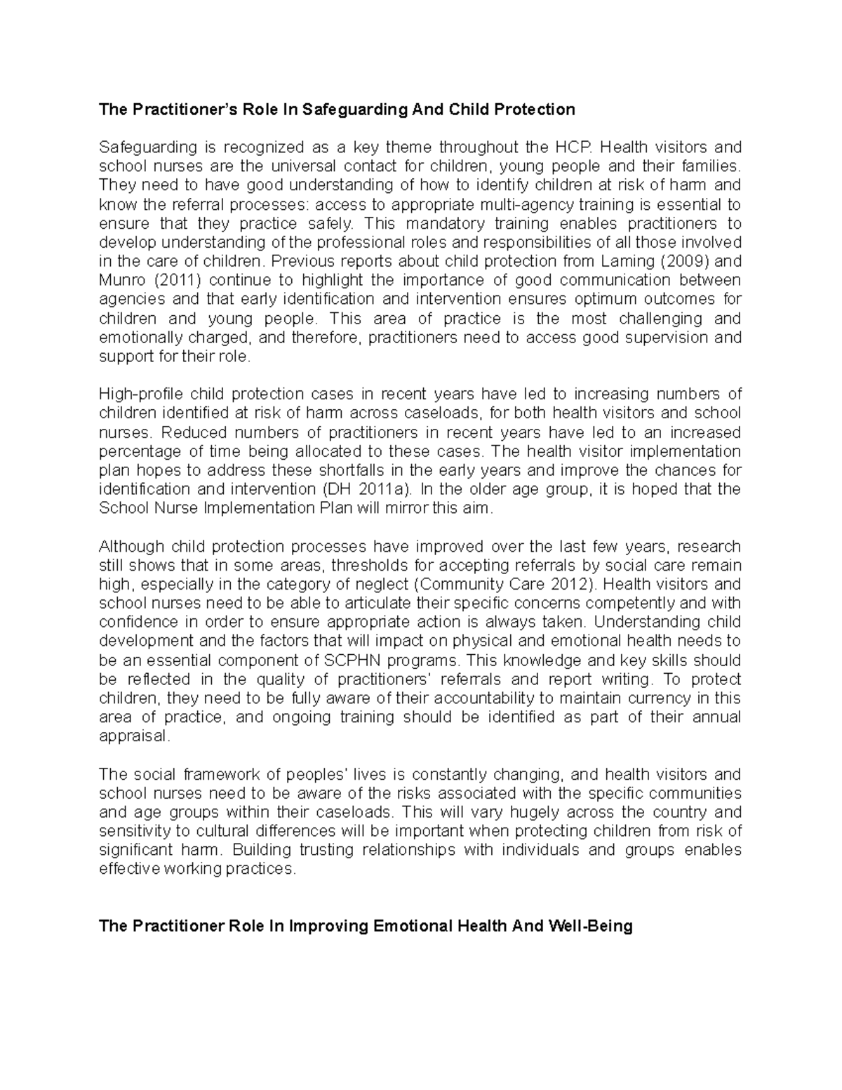 The Practitioner’s Role In Safeguarding And Child Protection - The ...