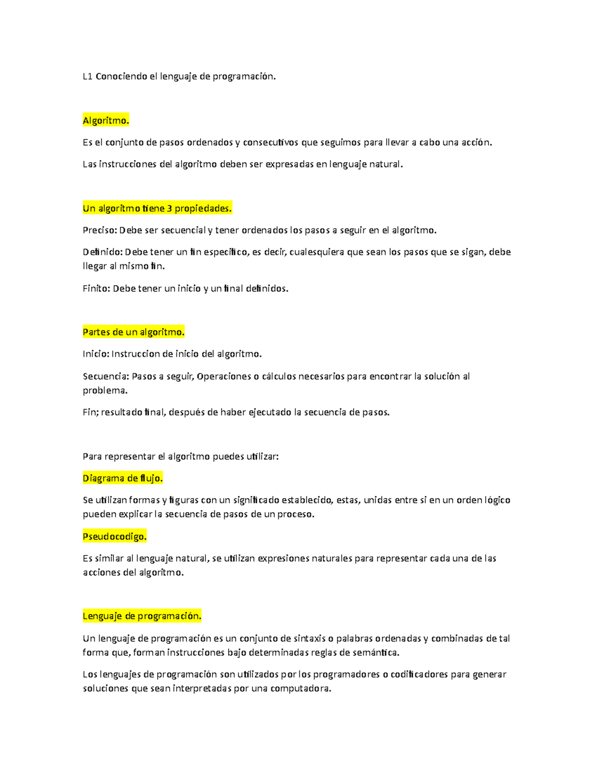 L1 U1 - Leccion 1. - L1 Conociendo el lenguaje de programación ...