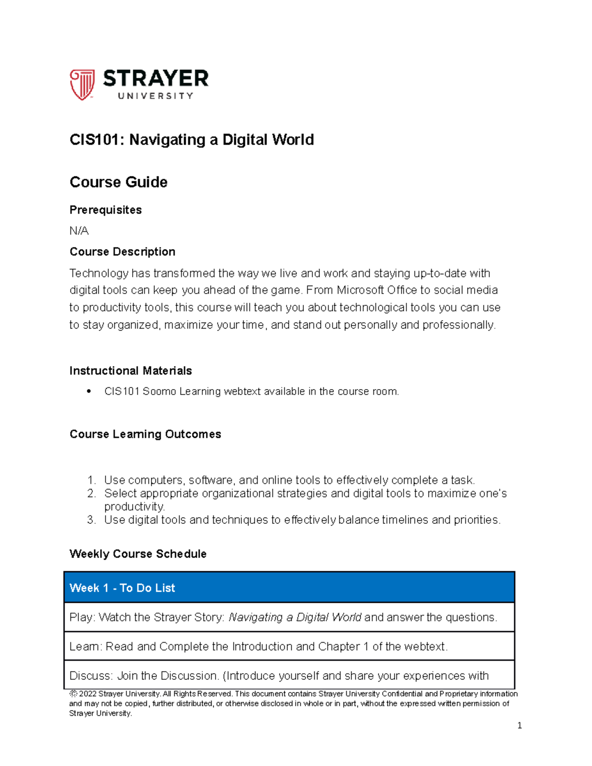 CIS101 Course Guide - Work - CIS101: Navigating a Digital World Course ...