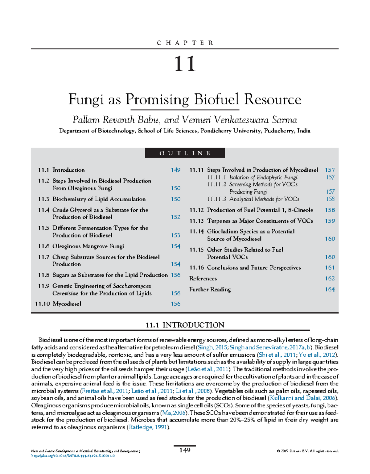 Biocombustibles - C H A P T E R 11 Fungi as Promising Biofuel Resource Pallam Revanth Babu, and ...