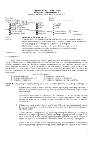 LAS 3 apat na yugto ng konsensiya Answer KEY - Susi sa Pagwawasto (ESP ...