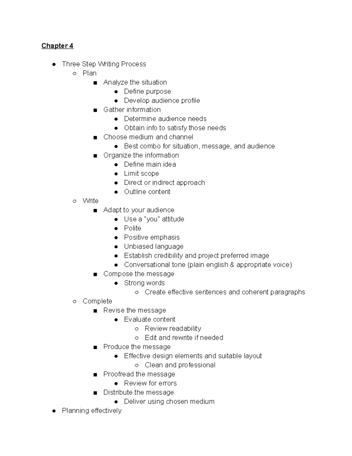 3 Step Writing Process - Chapter 4 Three Step Writing Process Plan ...