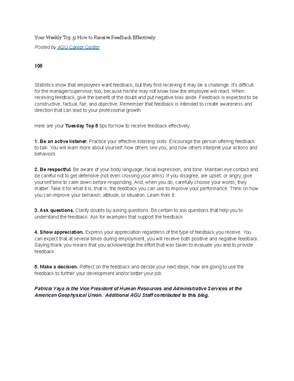How to Receive Feedback Effectively - It’s difficult for the manager ...