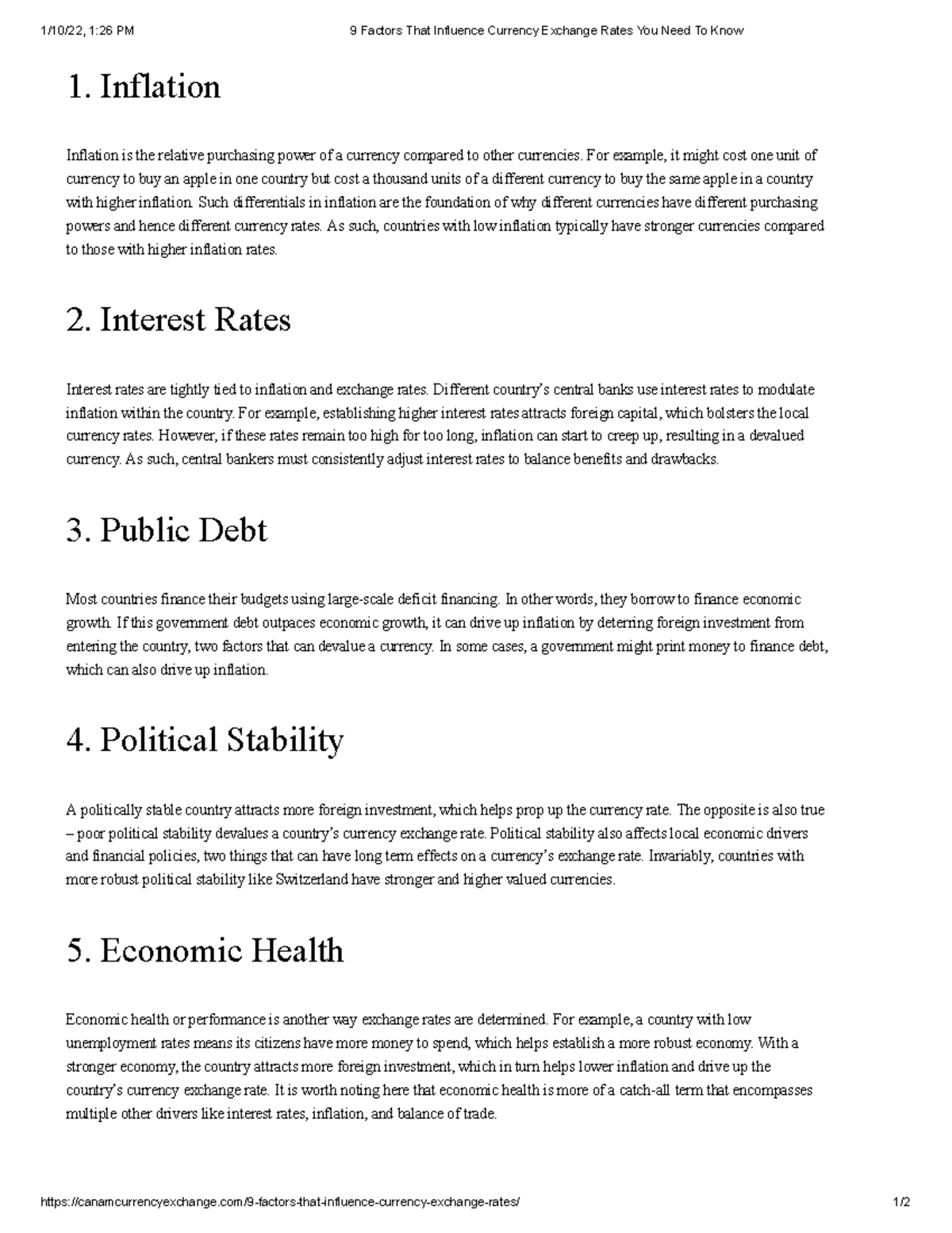 9 Factors That Influence Currency Exchange Rates - Inflation Inflation ...