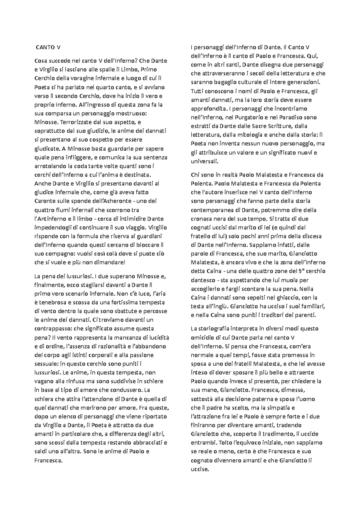 Dante canto 5, 6, 13 inferno - CANTO V Cosa succede nel canto V dell ...