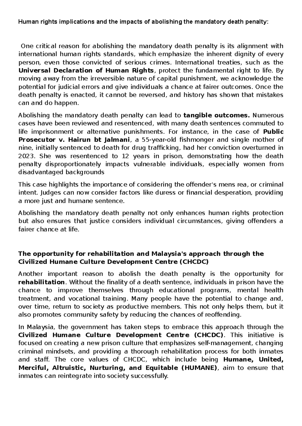 LAW Society Final Script 2 - Human rights implications and the impacts ...