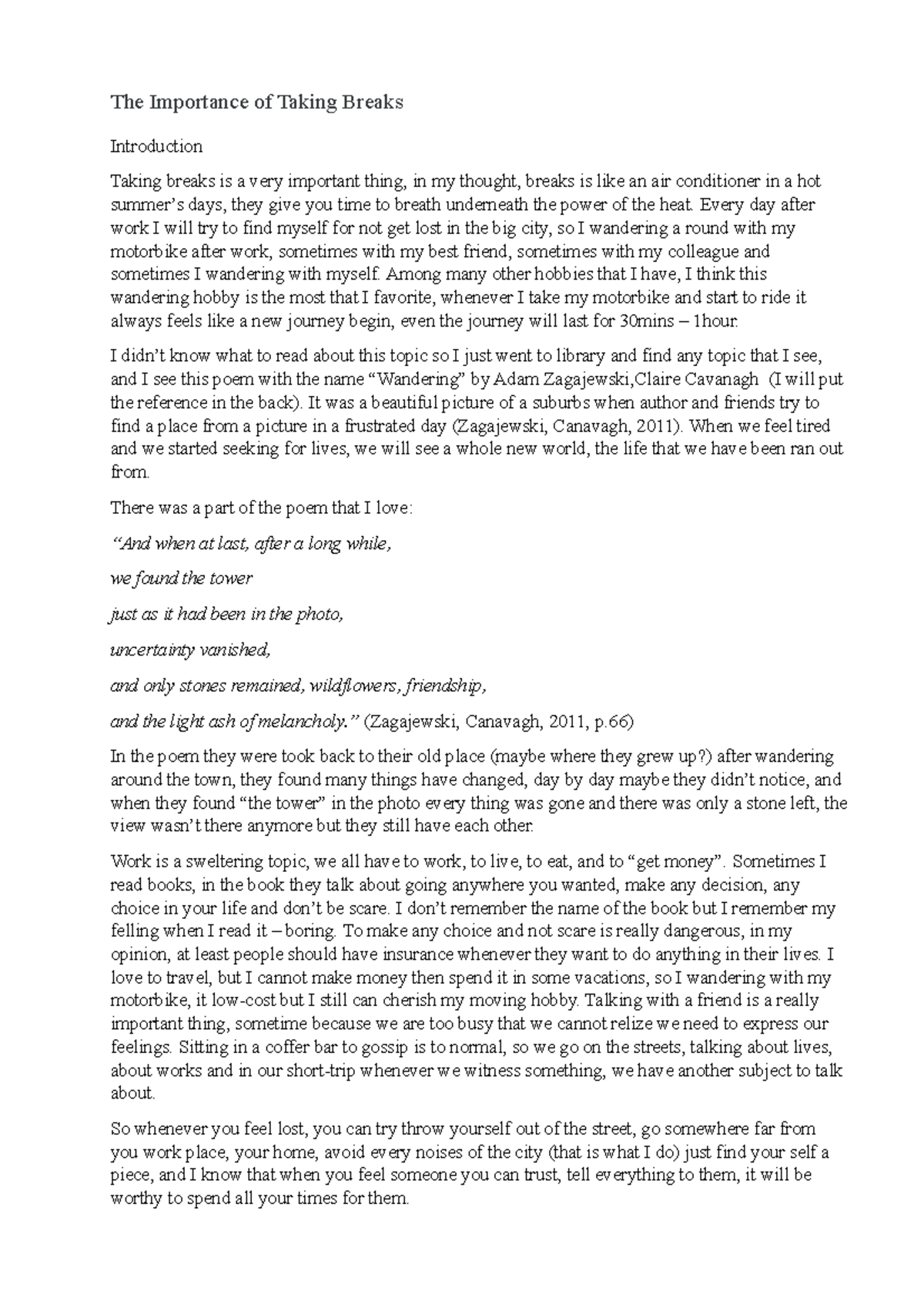 The Importance of Taking Breaks - The Importance of Taking Breaks ...