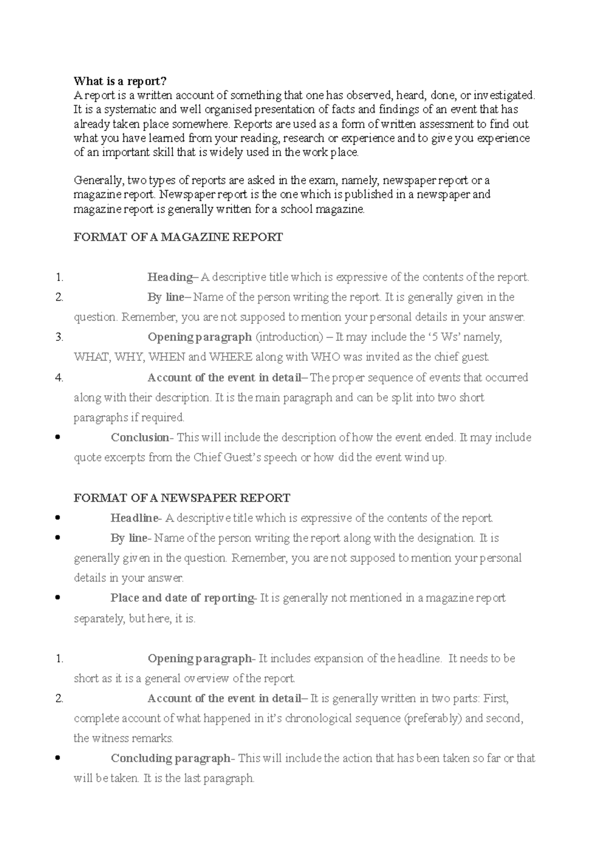 Report writing - What is a report? A report is a written account of ...