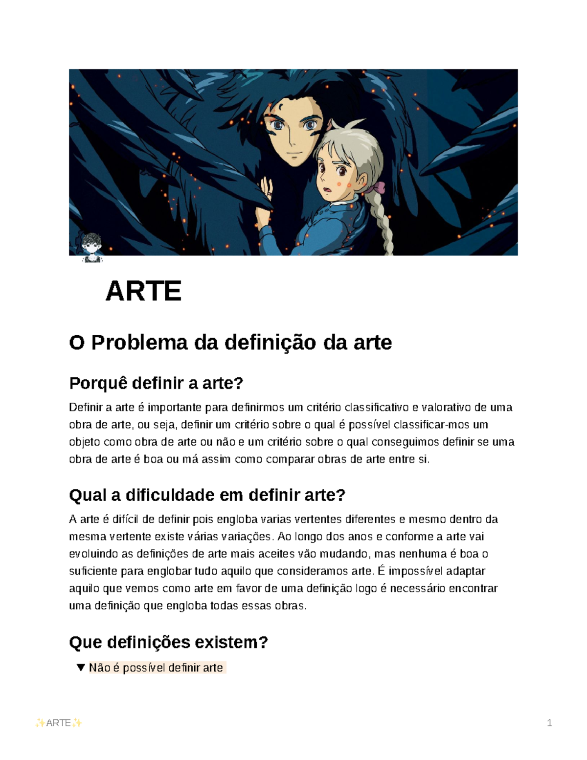 Filosofia Da Arte Resumo - FDPLEARN