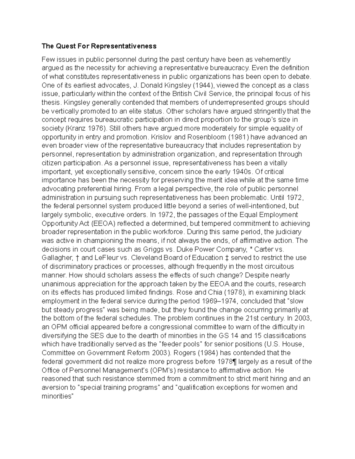 The Quest For Representativeness - Even the definition of what ...