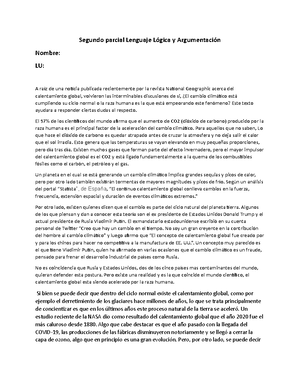 EXP-ARG Modelo de respuesta de examen - Lenguaje, Lógica y Argumentación - UADE - Studocu