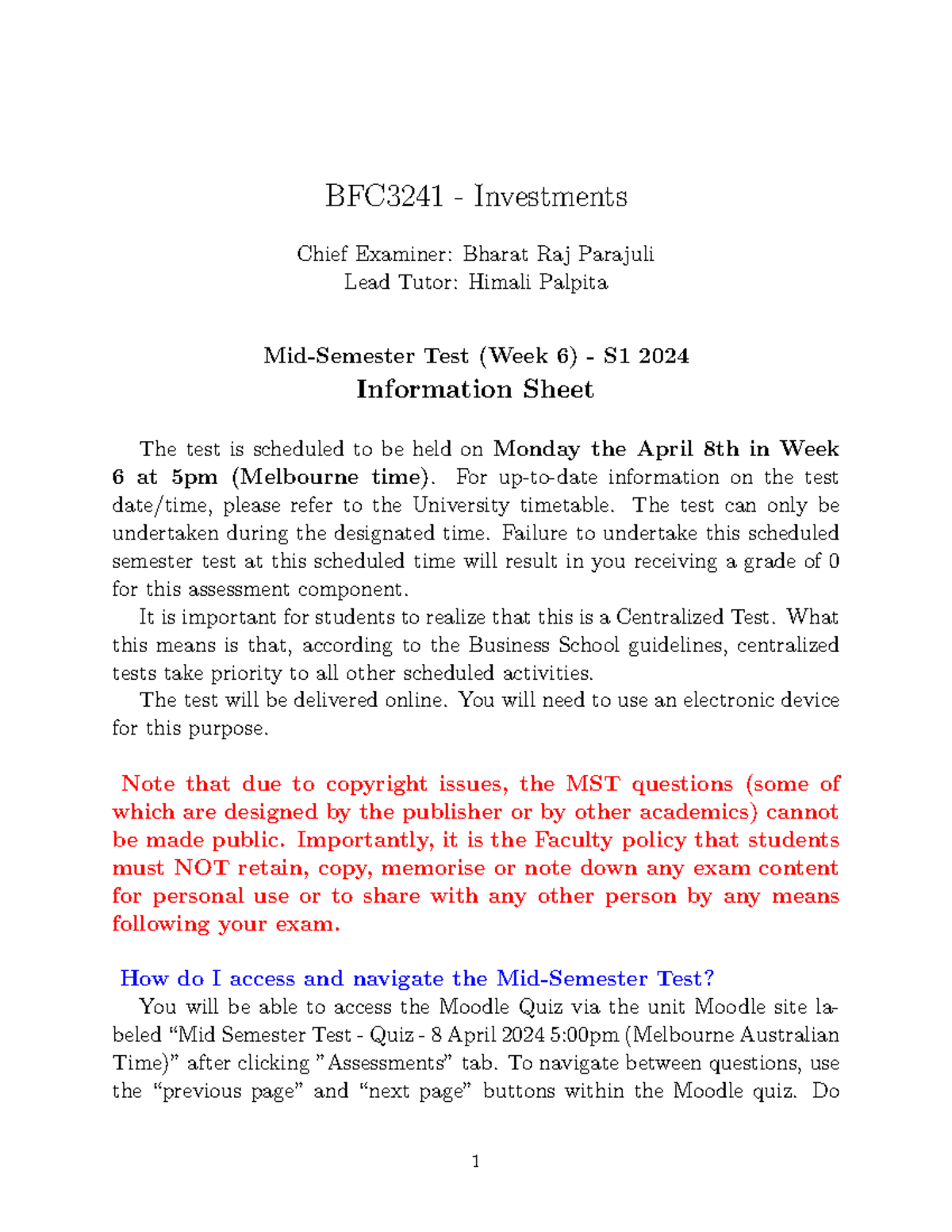 MST Information Sheet S1 2024 - BFC3241 - Investments Chief Examiner ...