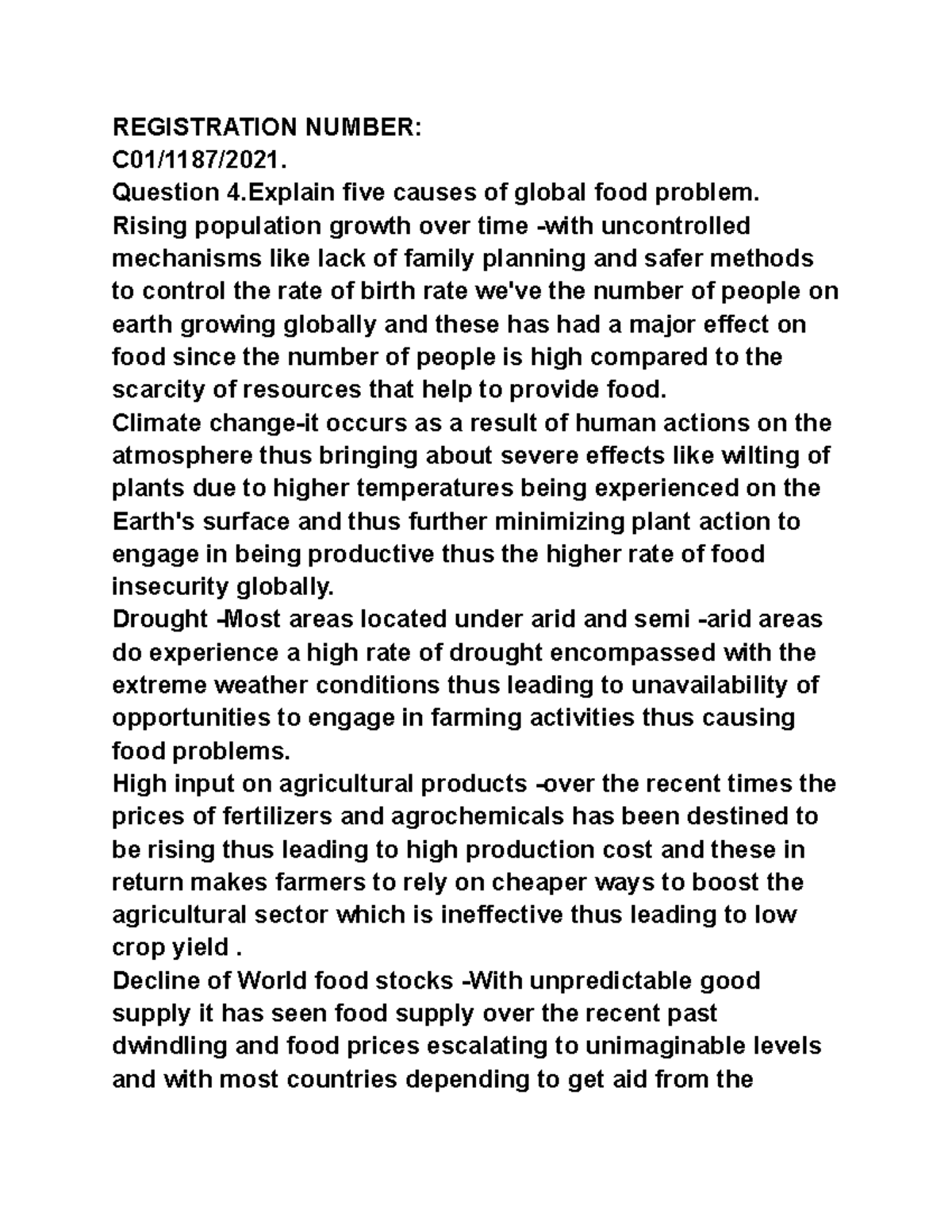 ONG'ANG'A Ogora Benard - CGP 223 Answer Sheet - REGISTRATION NUMBER ...