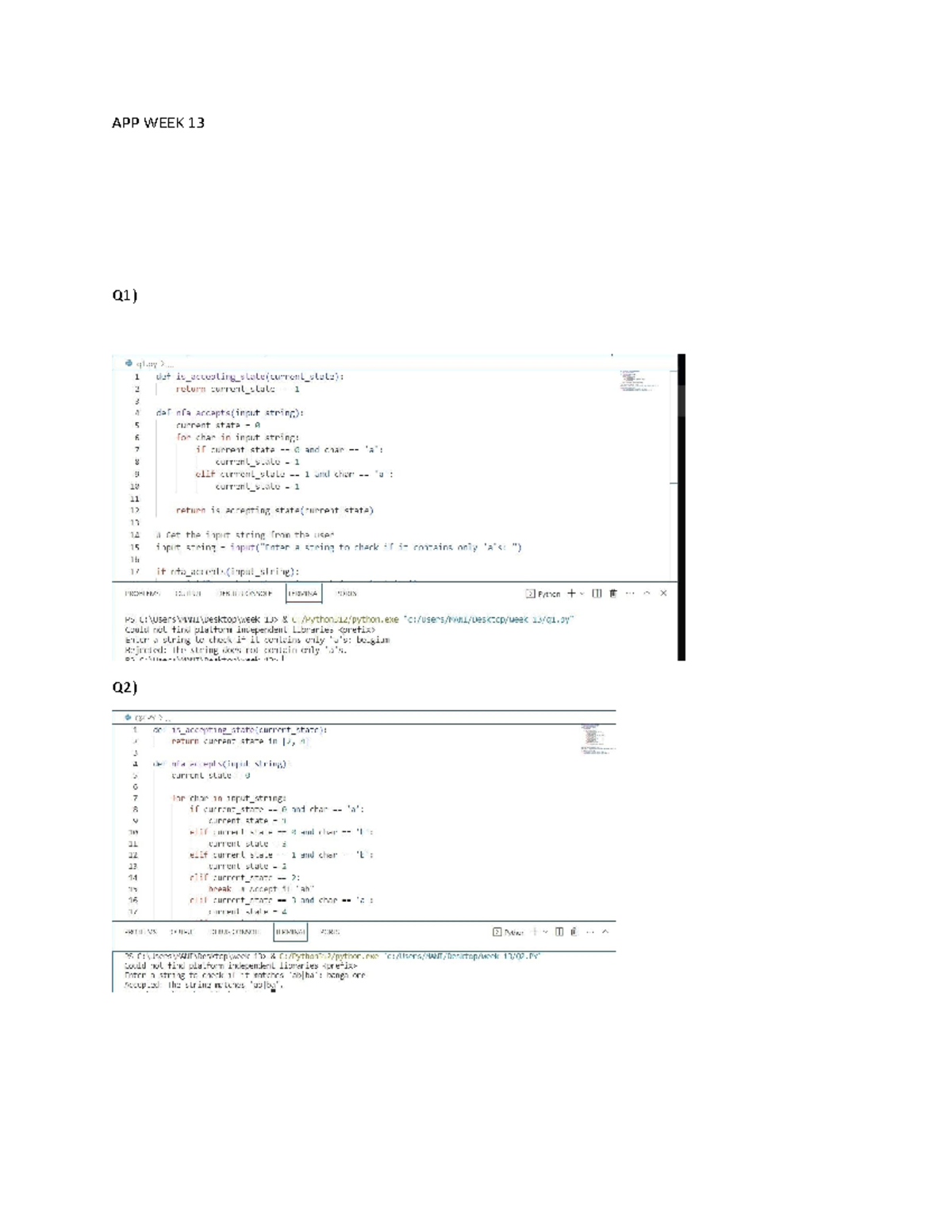 App week 13 tutorial - Advanced Programming Practice - APP WEEK 13 Q1) Q3) Q4) Q8) - Studocu