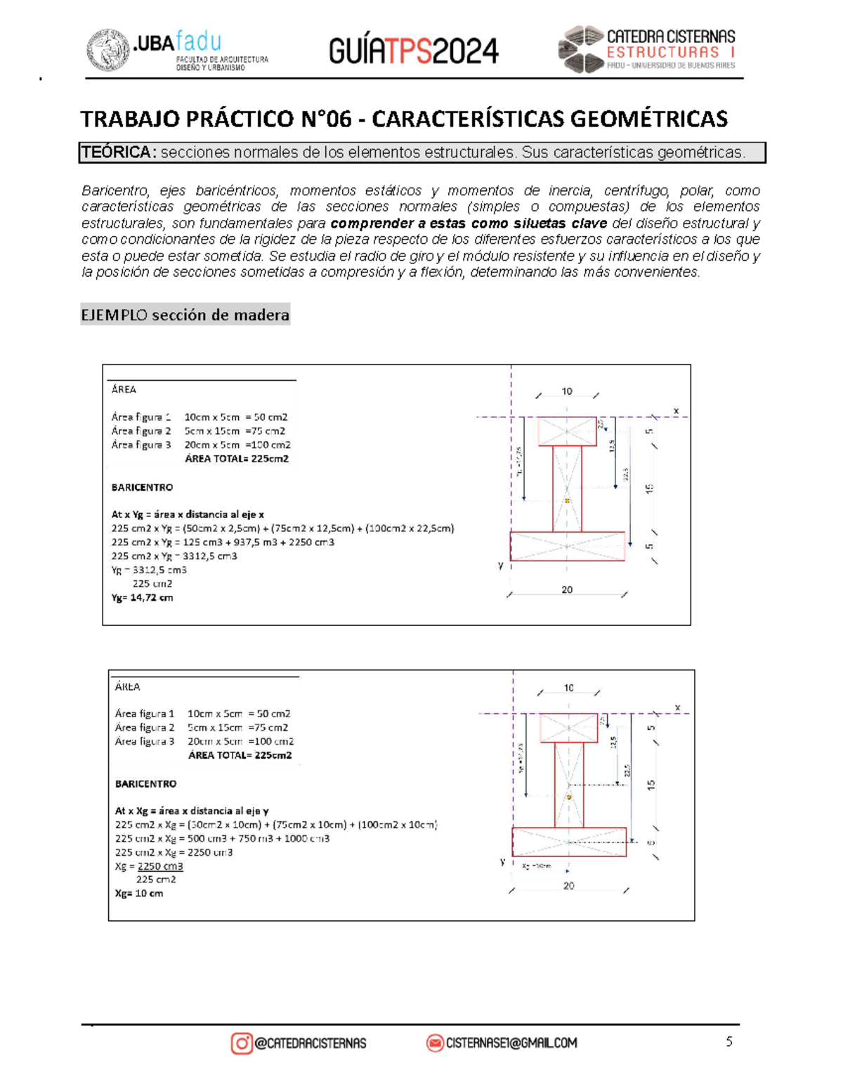 TP6- Cisternas Estructuras - TRABAJO PRÁCTICO N°06 - CARACTERÍSTICAS GEOMÉTRICAS TEÓRICA ...