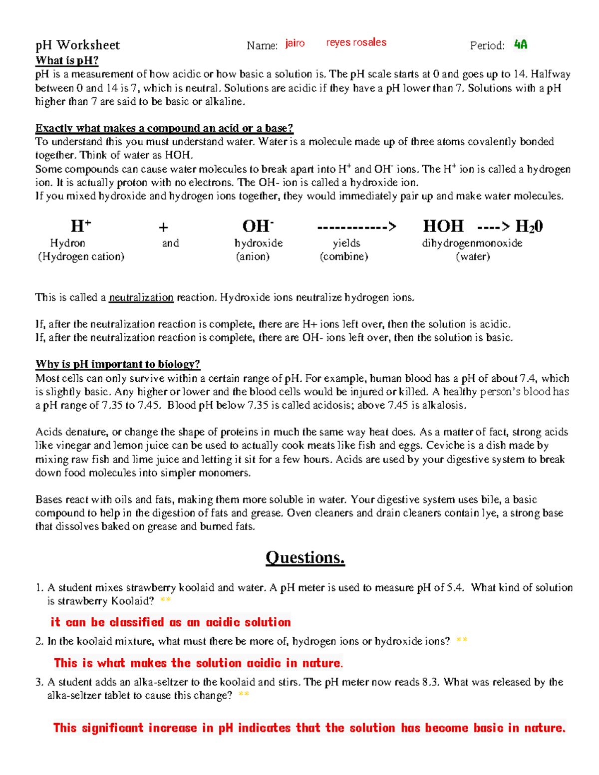 Kami Export - p H worksheet-1 (6) (1) - pH Worksheet Name: Period: What ...