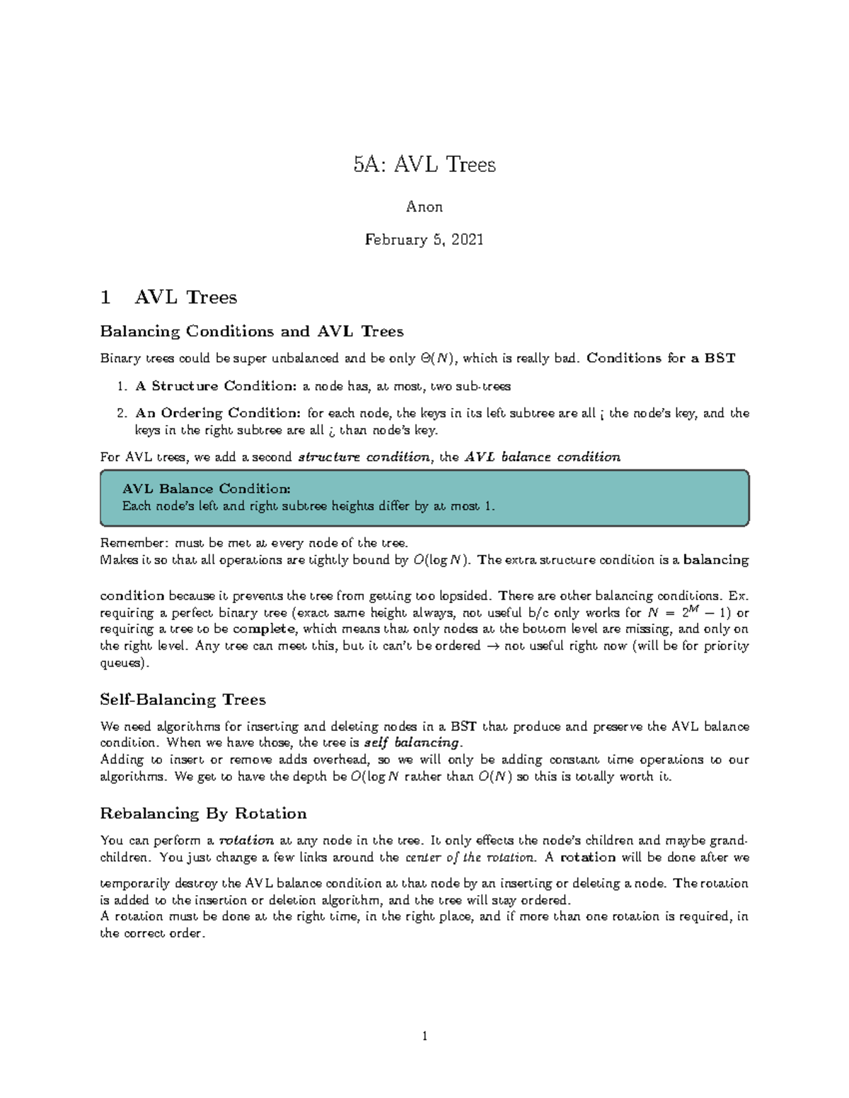 Module 5A AVL Trees Theory and Implementation - 5A: AVL Trees Anon ...
