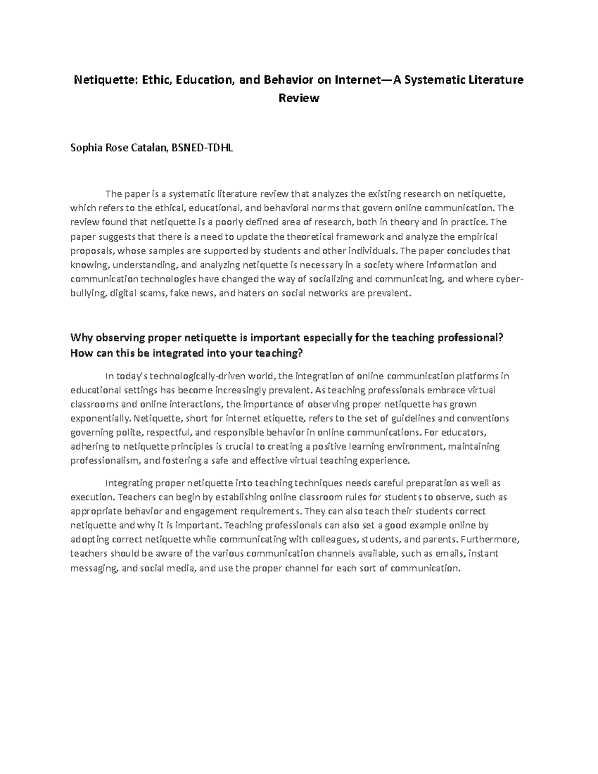 Netiquette-Sophia - netiquette - Netiquette: Ethic, Education, and ...