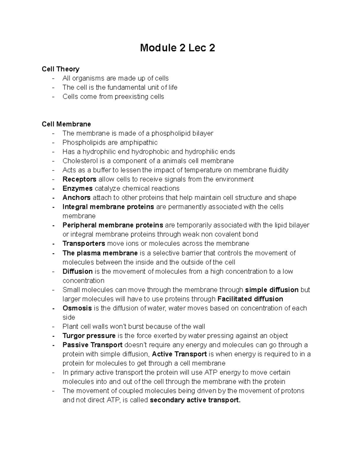 Lec 2 - module 2 lec 2 notes - Module 2 Lec 2 Cell Theory - All ... Lec 2 - module 2 lec 2 notes - Module 2 Lec 2 Cell Theory - All ...