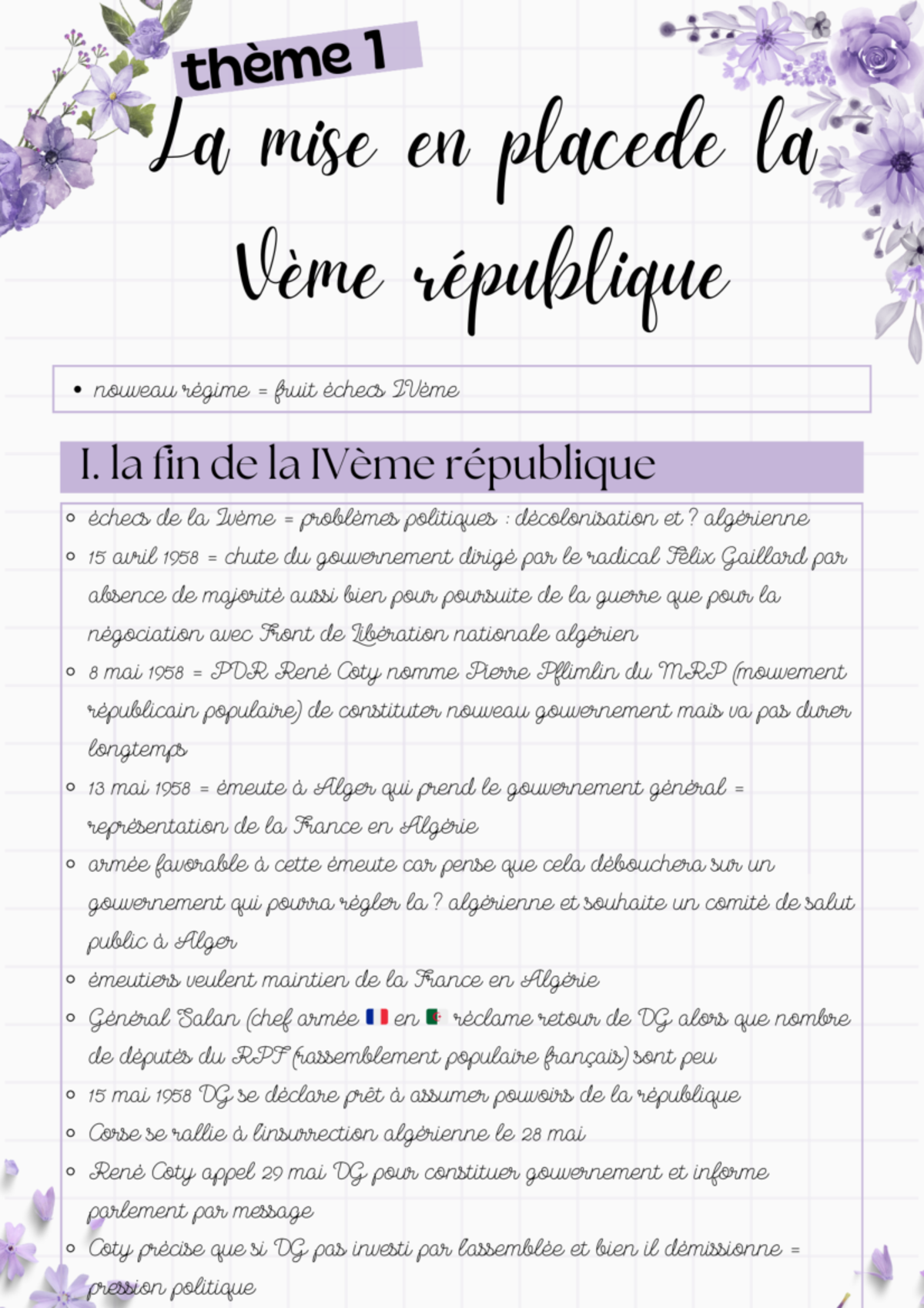 Vème rép - explication de la cinquième république - thème 1 La mise en ...