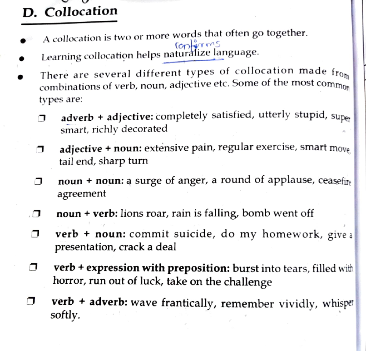 Collocation notes - poiuytr kjhgf - D. Collocation Acollocation is two ...