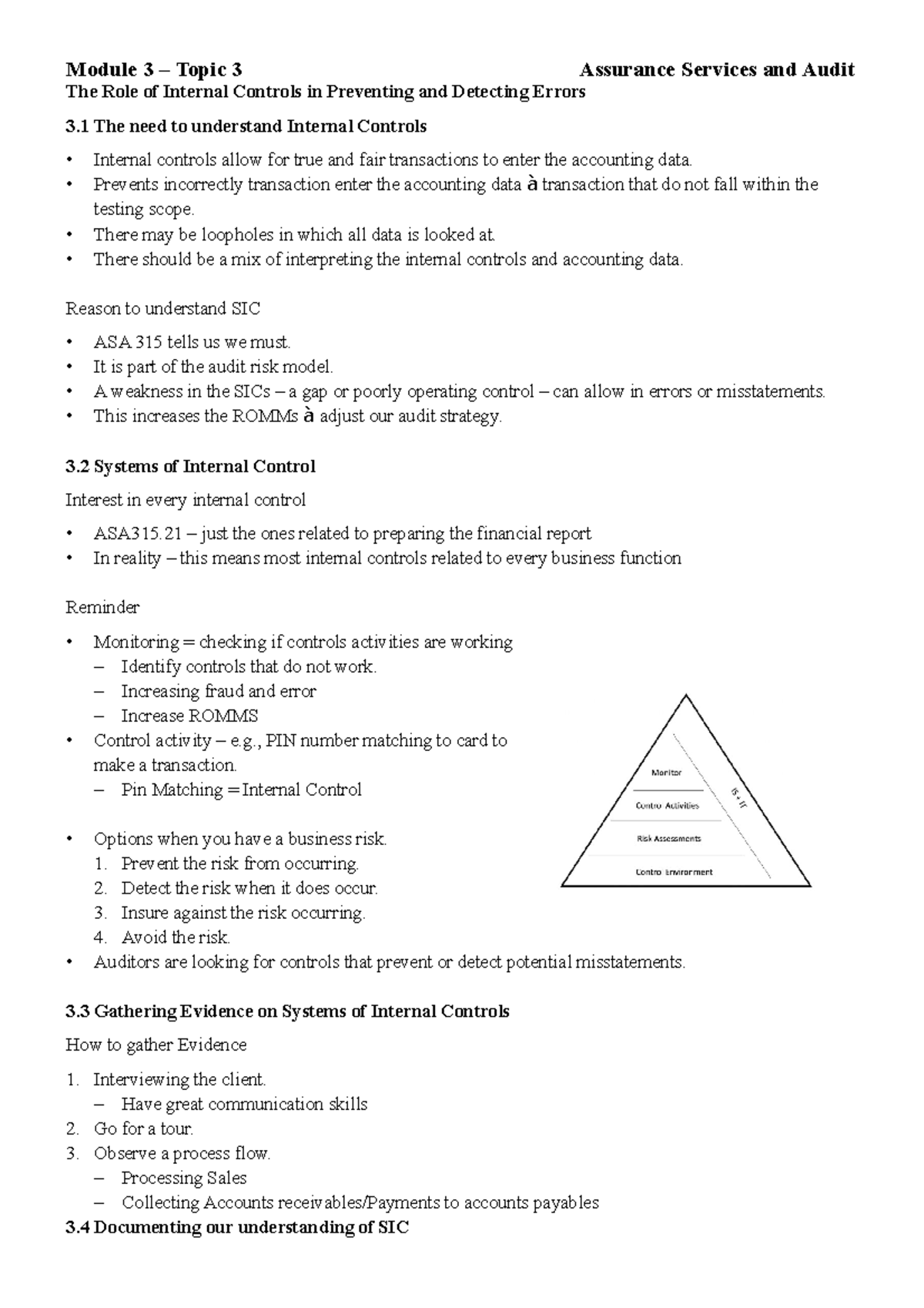 ASA - Module 3 - Topic 3 - Module 3 – Topic 3 Assurance Services and ...