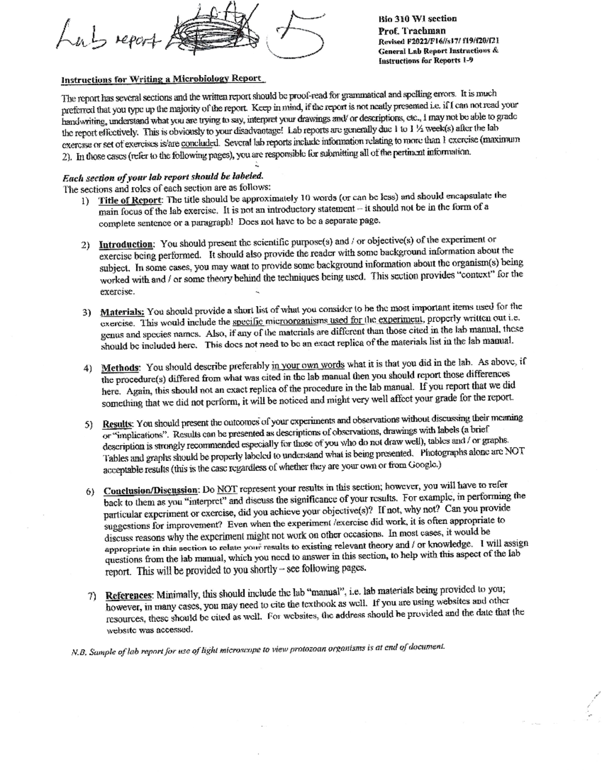 Microbiology lab report 5 - BIO 310 - Studocu