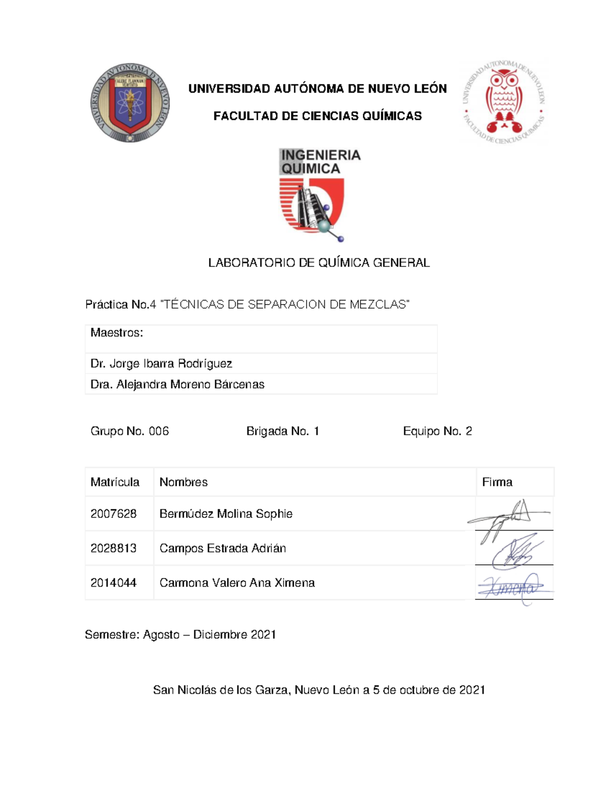 Reporte De Laboratorio Practica 4 Universidad AutÓnoma De Nuevo LeÓn