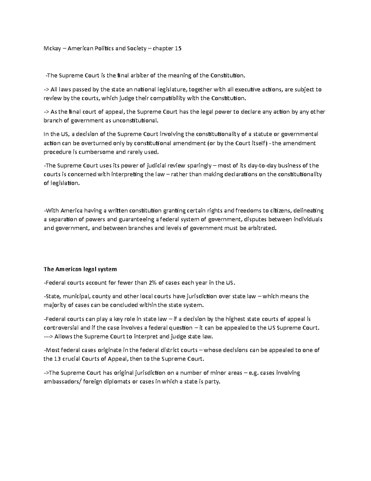 The Supreme Court reading - Mckay – American Politics and Society ...