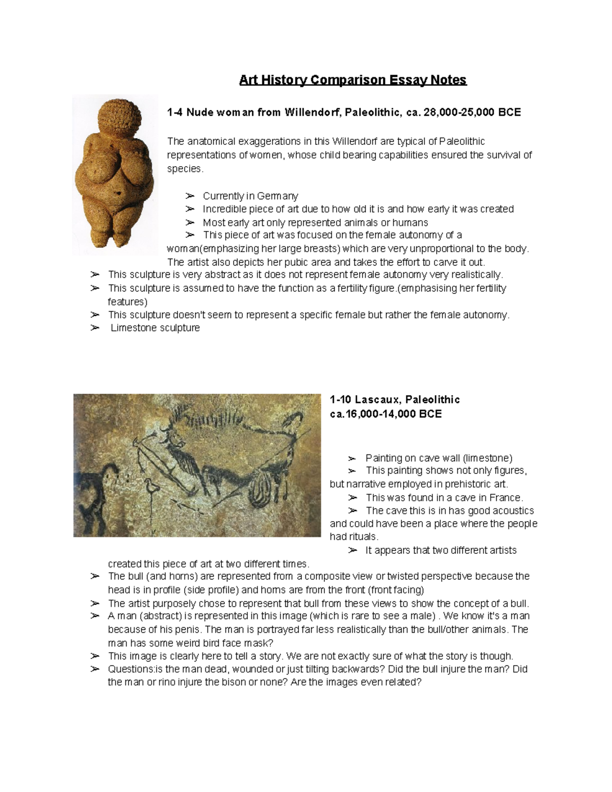 Art History Notes - Important art pieces in AH 101 through covering ...