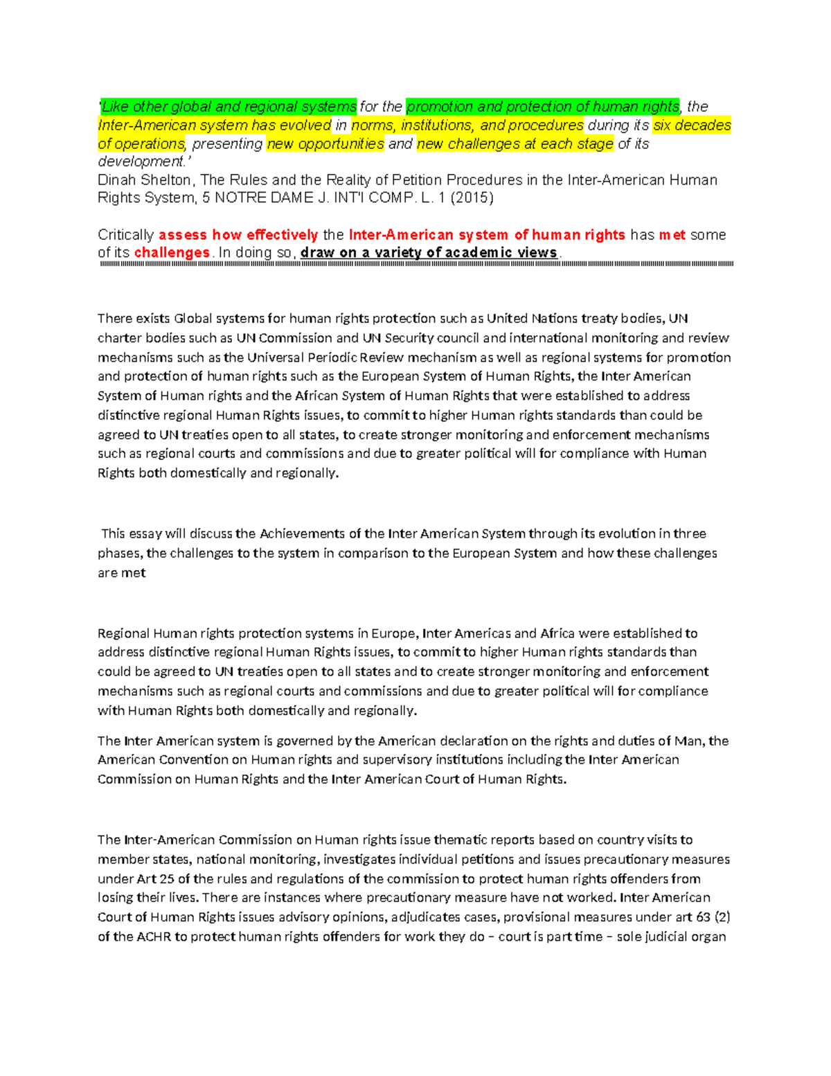 Like other global and regional systems for the promotion and protection ...