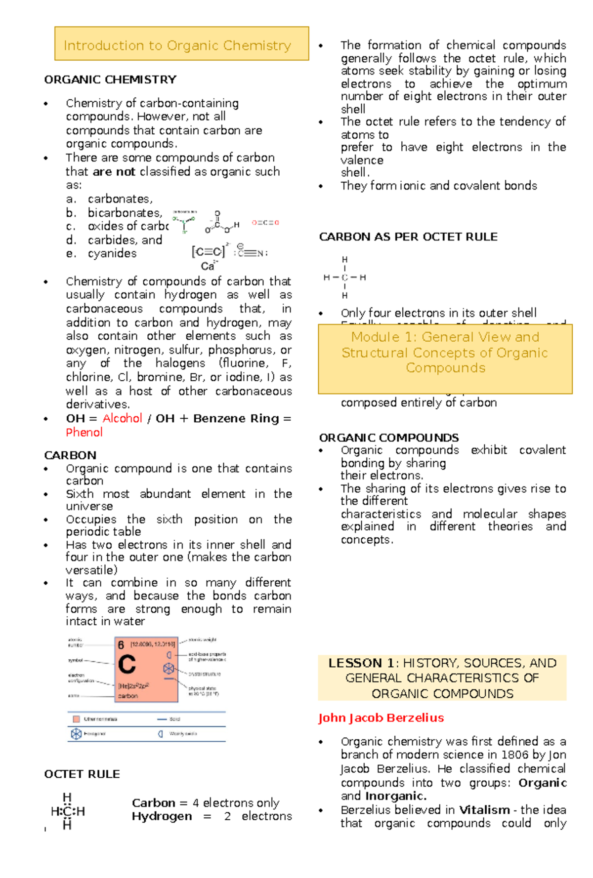 Notes - 2ND SEM - ORGANIC CHEMISTRY Chemistry of carbon-containing ...