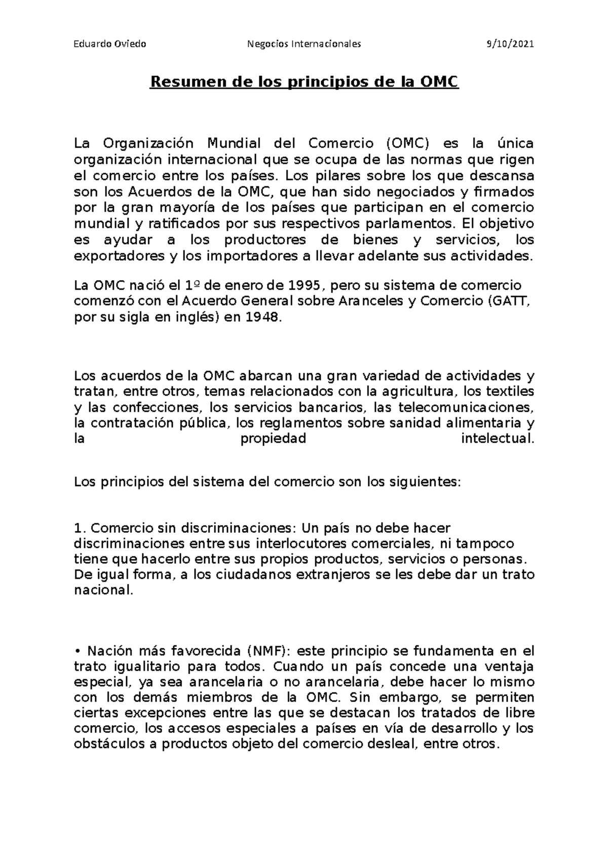 Resumen de los principios de la OMC - Eduardo Oviedo 10zdfijnl ...
