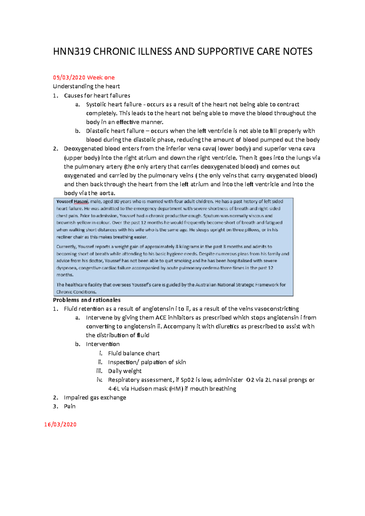 HNN319 Chronic Illness AND Supportive CARE Notes - HNN319 CHRONIC ...