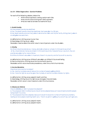 Lec 19 - Conditionals - Exercise Solutions - Lecture 19. Conditional ...