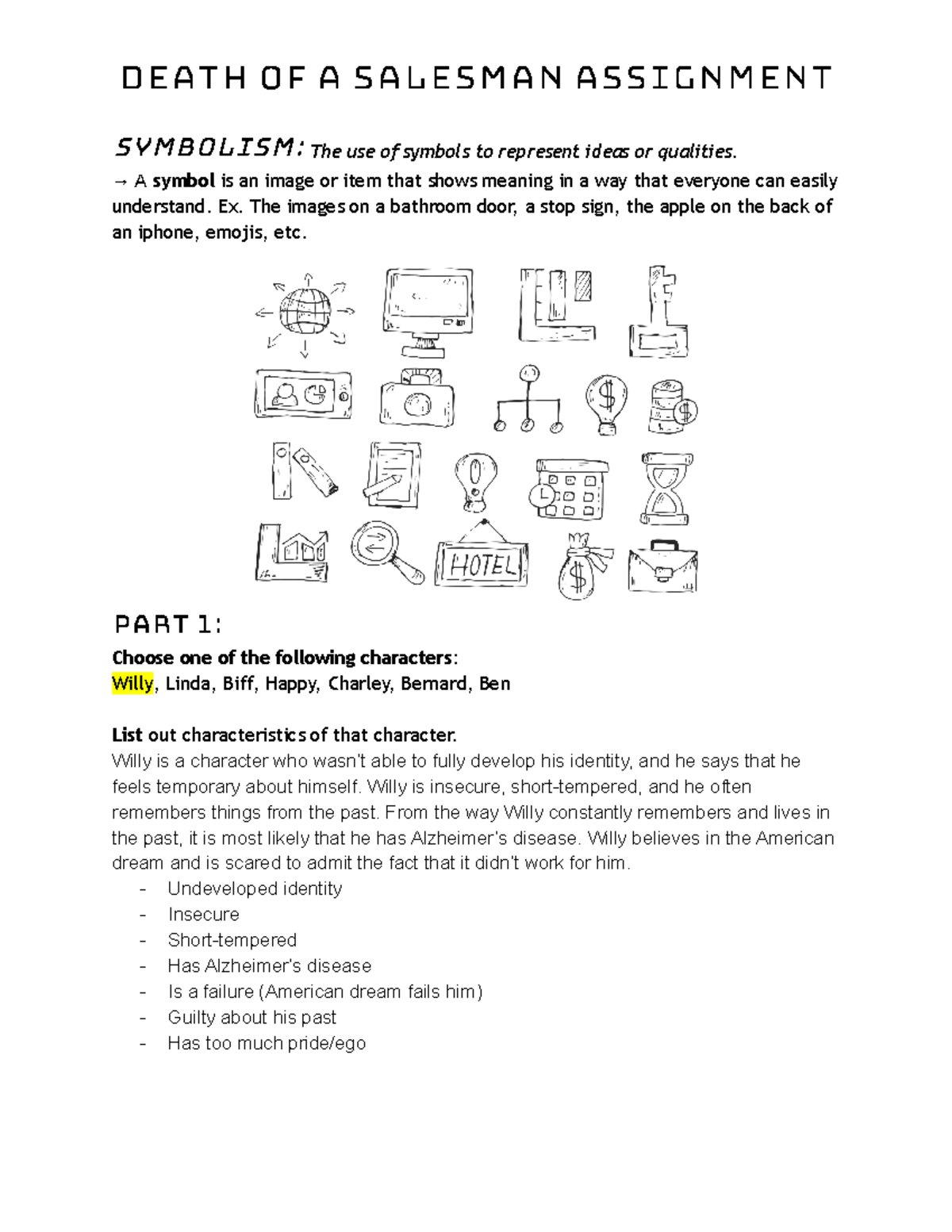 Death of a Salesman Symbolism - Death of a Salesman Assignment ...